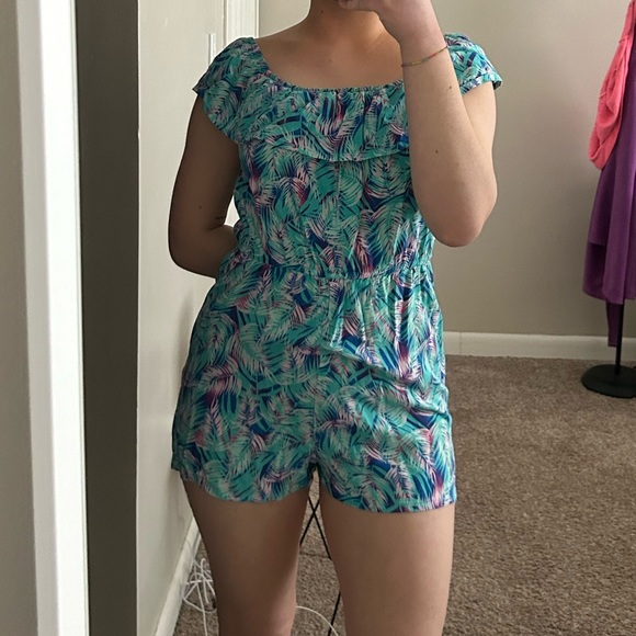 Primark | Pants & Jumpsuits | Off Shoulder Romper With Colourful Floral ...